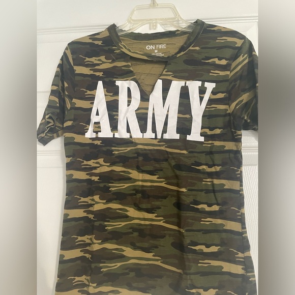 On Fire | Tops | Camouflage Army Top | Poshmark